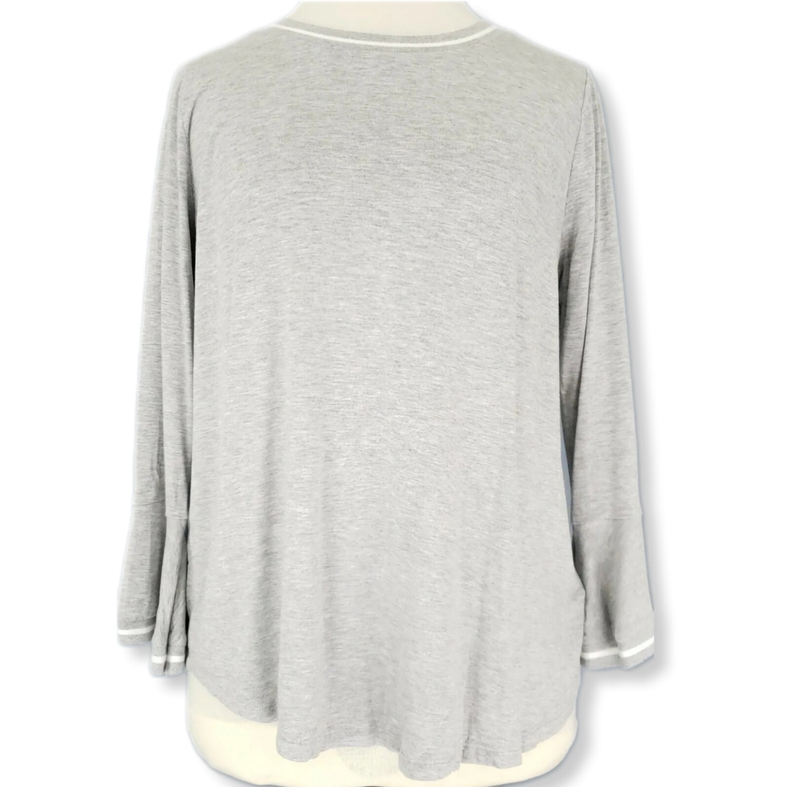 Marled Reunited Clothing Shirt Womens M Gray Crew Neck Long Bell ...