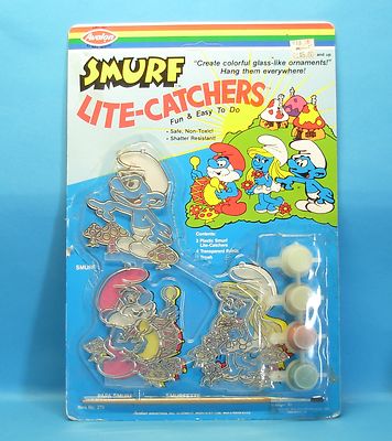Schlumpf "Glasmalerei-Set" smurf lite catchers 279 Farben Pinsel AVALON ...