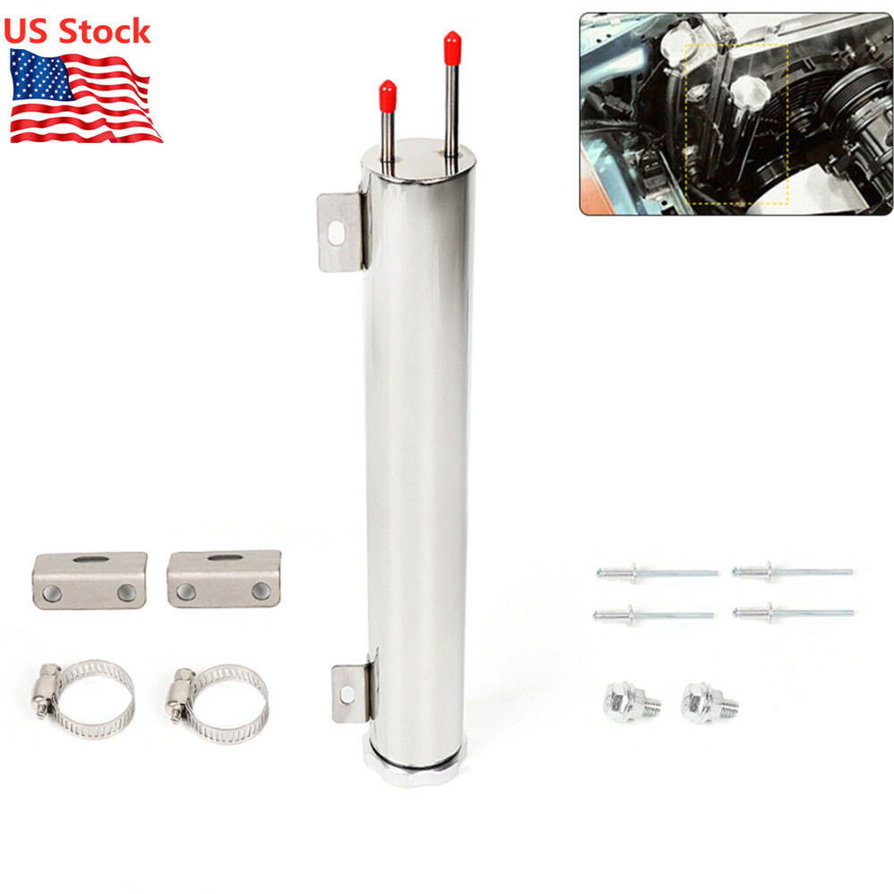 2"x15" Polished Stainless Steel Radiator Coolant Overflow Catch Puke ...