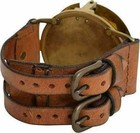 Sun Dial Leather Watch Brass Compass Leather Vintage Old Gold Lustre ...