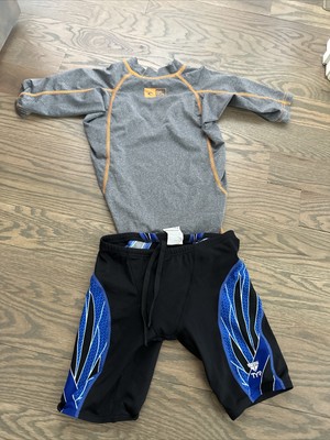 Boys TYR Size 24 Black Jammer Swimsuit & Rip Curl Rash Guard Shirt UPF ...