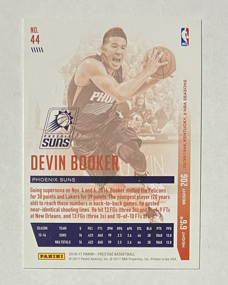 Devin Booker 2016-17 Panini Prestige Metallized Foil Card #44 | eBay