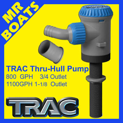 TRAC 800GPH 3/4 1100 GPH 1-1/8 THRU HULL LIVE BAIT AERATOR BILGE PUMP ...