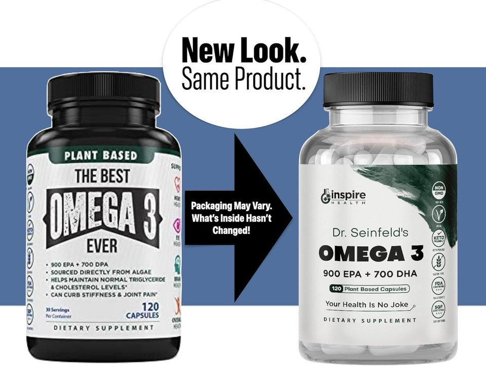 The Very Best Vegan Omega 3 Supplement - 120 Capsules - Algae Omega 3 ...
