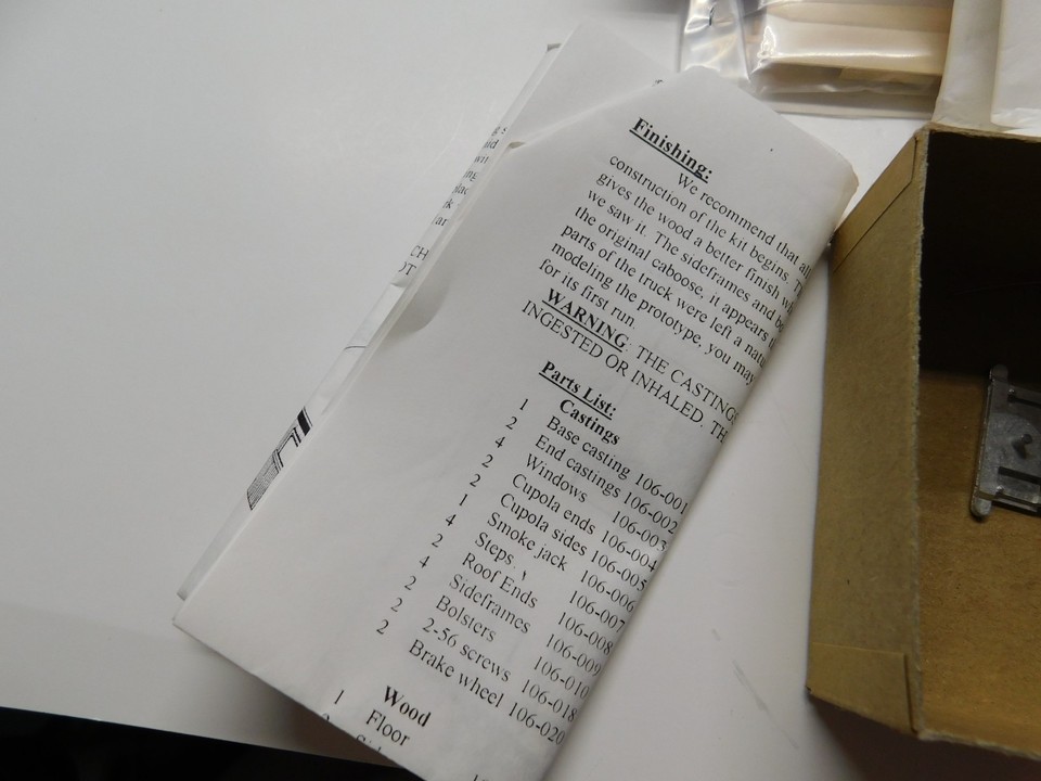 HO SCALE KEYSTONE LOCOMOTIVE WORKS HO-106 GRASSE RIVER CABOOSE TRAIN ...