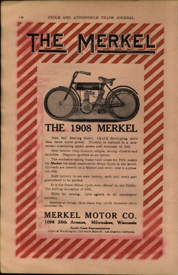 1907 PAPER AD CAR AUTO Holsman Automobile Model 10 11 Merkel 1908 ...