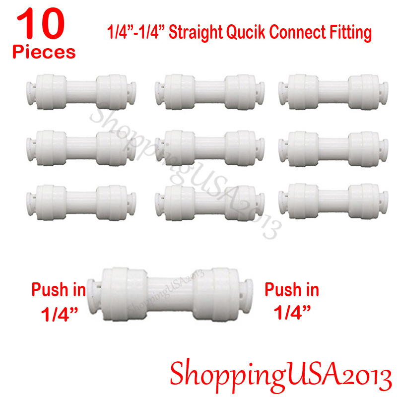 10 Pcs Water Filter Connector Fitting Quick Connect Thread Push In 1/4 ...