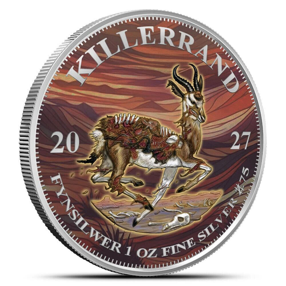 2027 Zombucks World Killerand 1 oz silver Colorized Art Round | eBay