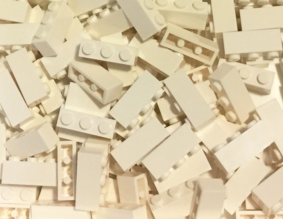 Lego 50 Bulk White Brick 1x3 / Standard Classic Building Bricks With ...