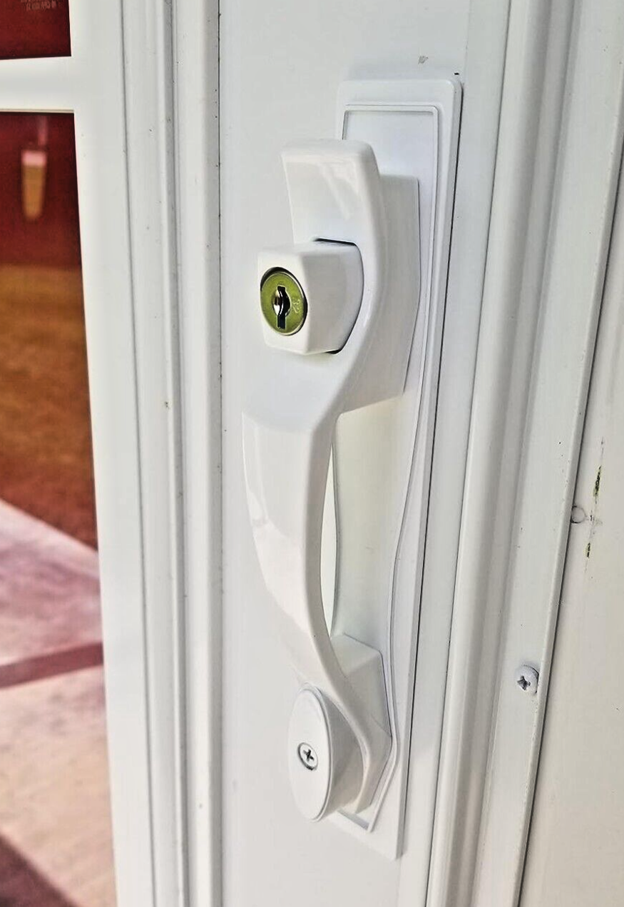 Storm Door Replacement Latch Handle White Push-Button Heavy-Duty With ...