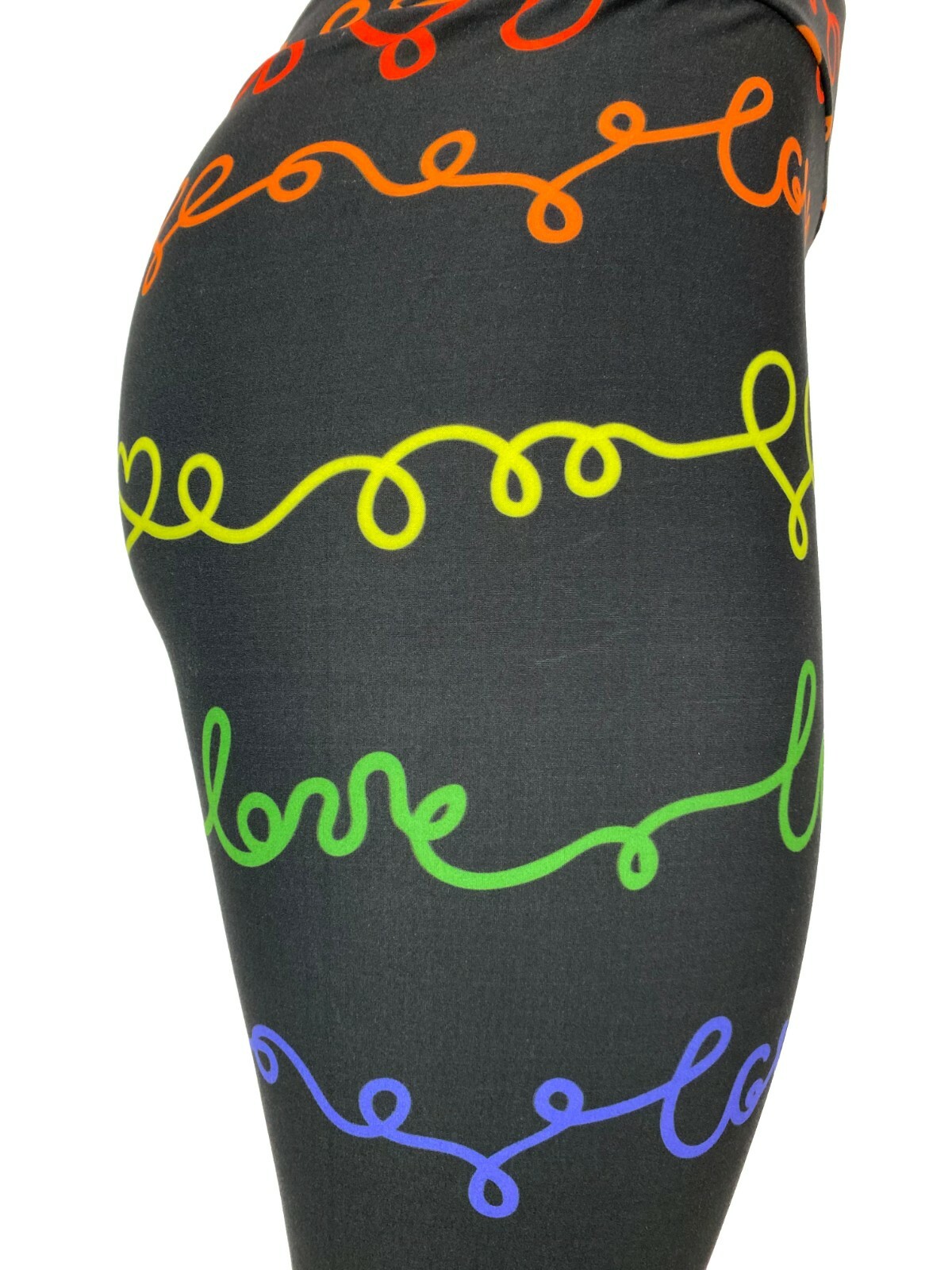 LOVE Written In Cursive Rainbow Colors Leggings Super Soft Multiple ...