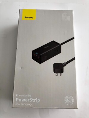 Baseus 65W USB Surge Protector Power Strip With 2 AC Outlets 2 USB 2 ...