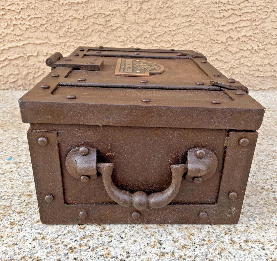 Cast Iron Strong Box with Winchester Plaque and Brass Winchester ...