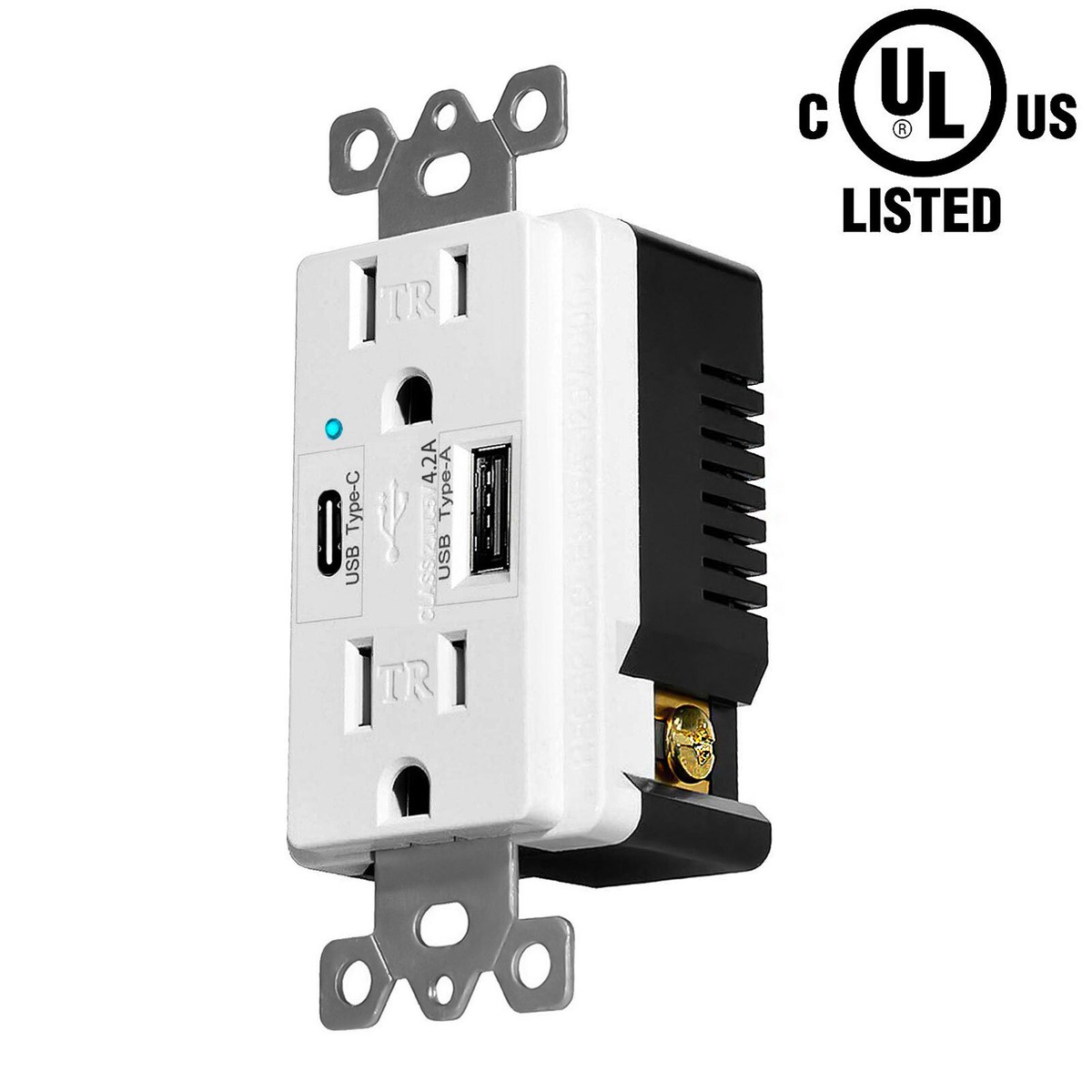 Usb Charger Wall Outlet Dual High Speed Duplex Receptacle ALASTECH