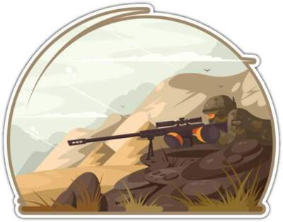 Gun Sniper Rifle Army Military Car Bumper Window Sticker Decal 5"X4" | eBay