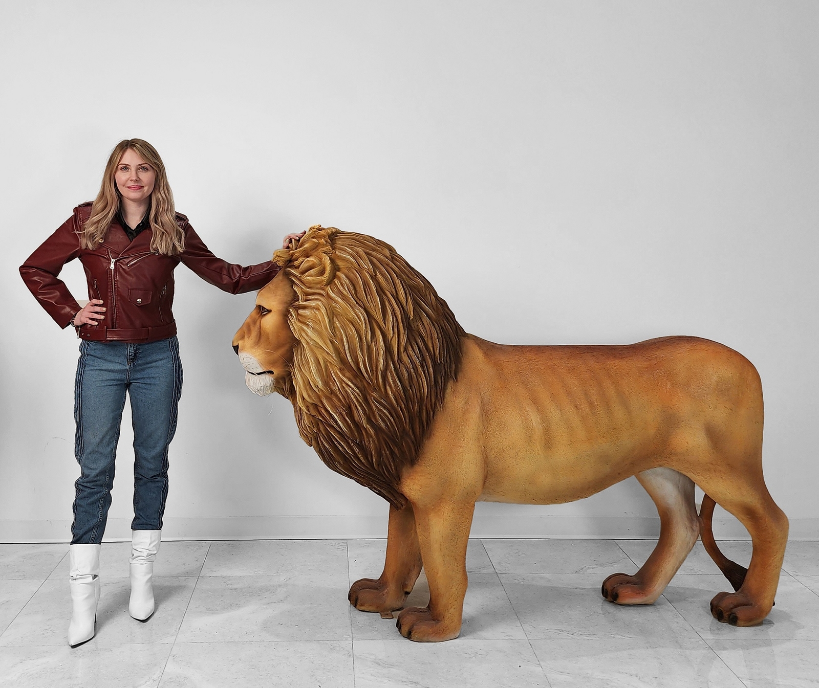 Large Lion Statue - Lion Statue Life Size Realistic - Indoor Outdoor | eBay