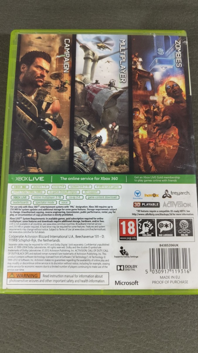 Call Of Duty Ghosts Xbox One Back Cover