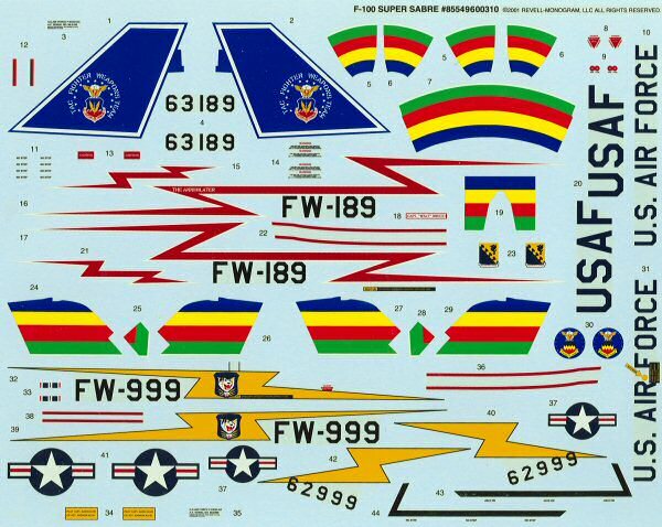 Monogram 5496 1/48 F-100 Super Sabre Plastic Model Kit F6 for sale ...