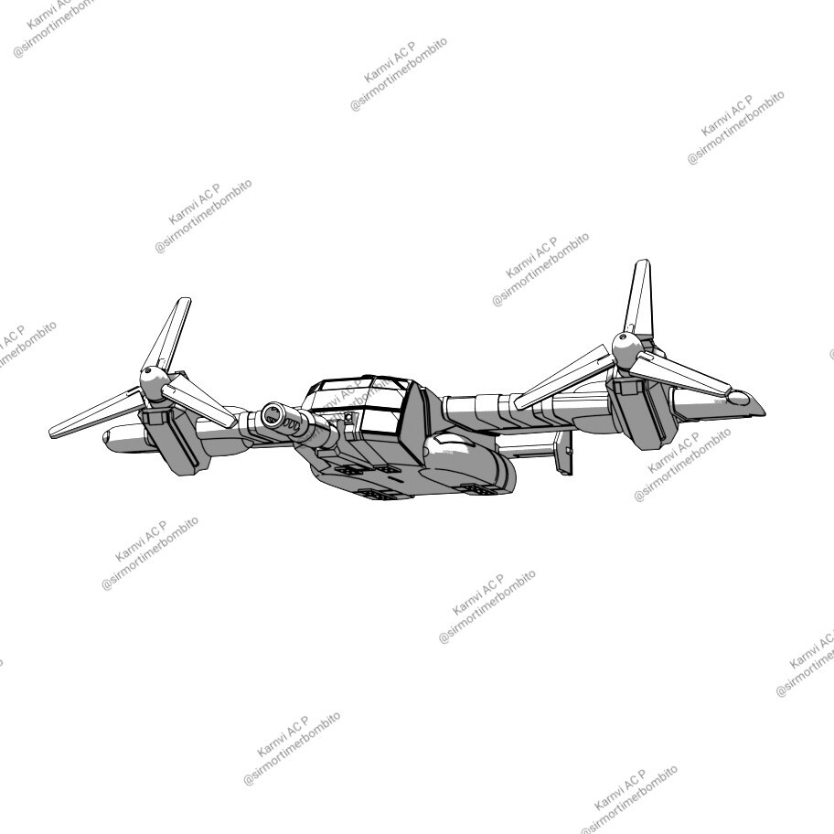 Battletech Alternative - Karnvi Tilt-Rotor AC20 Gunship x3 w/ Hex Bases ...