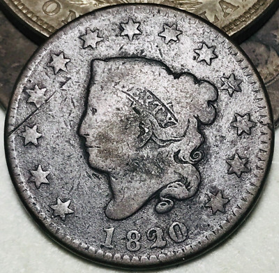1820/19 Large Cent Coronet Head 1C Ungraded US Copper Coin CC24692 | eBay