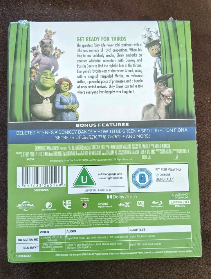 Shrek the Third Limited Edition Steelbook [4K Ultra HD UHD] 2007 BLU ...