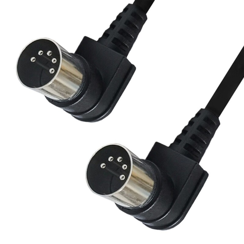 Double 90 Degree Right Angled MIDI Cable DIN Plug Socket Extension Cord ...