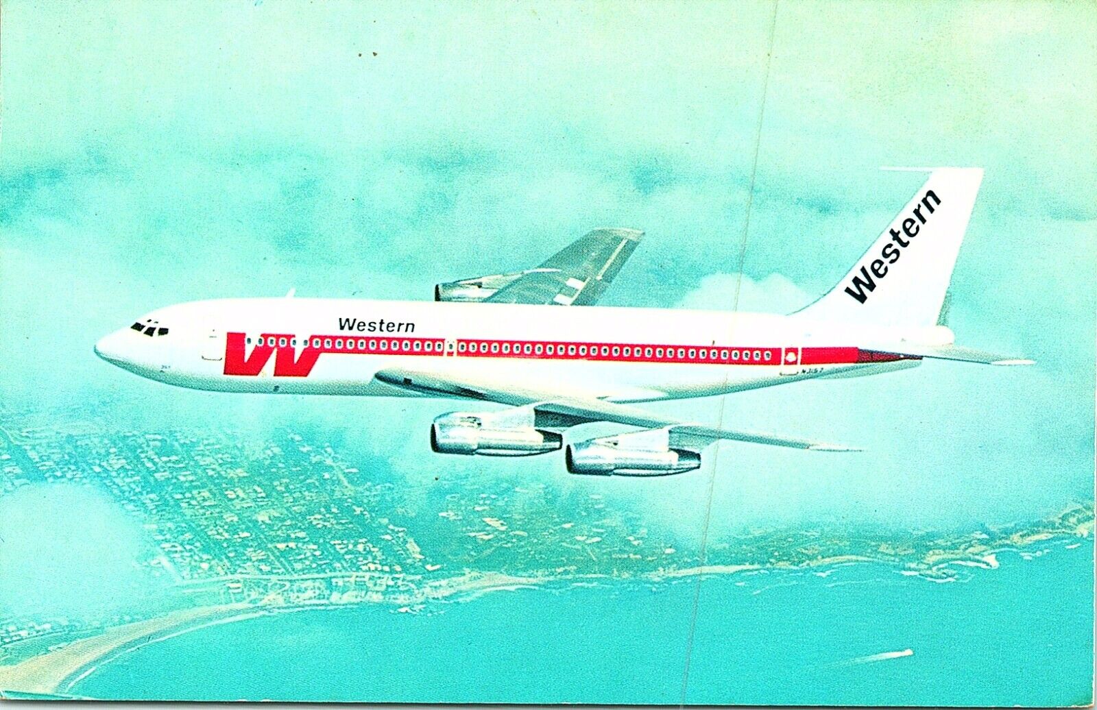 VINTAGE POSTCARD WESTERN AIRLINES "THE ONLY WAY TO FLY" CALIFORNIA ...