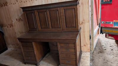 SOPWITH & Co. bureau desk pull down leather writing area 8 drawers ...