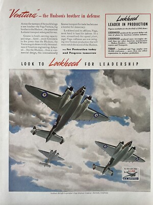1941 Vintage Lockheed Aircraft Corporation print ad. Lockheed for ...