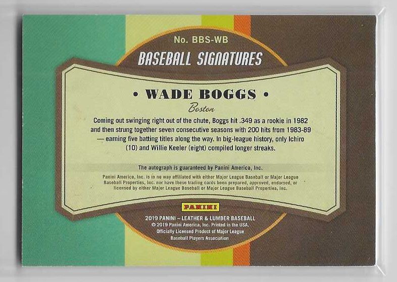 2019 Panini Leather and Lumber Baseball Signatures Blue #BBS-WB WADE ...