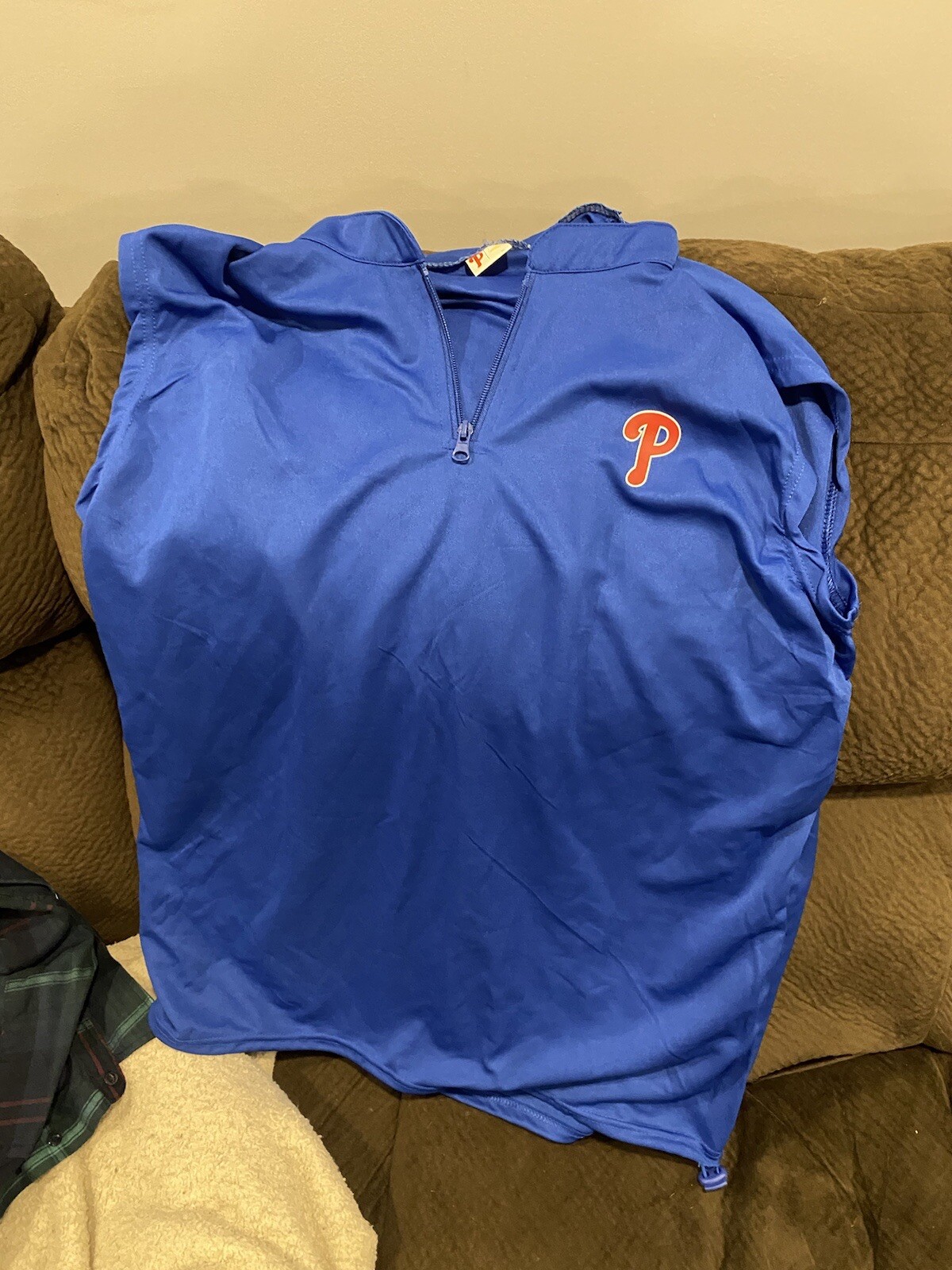 Philadelphia Phillies Mens 1/4 Zip Lightweight Vest XL Chevy Blue | eBay