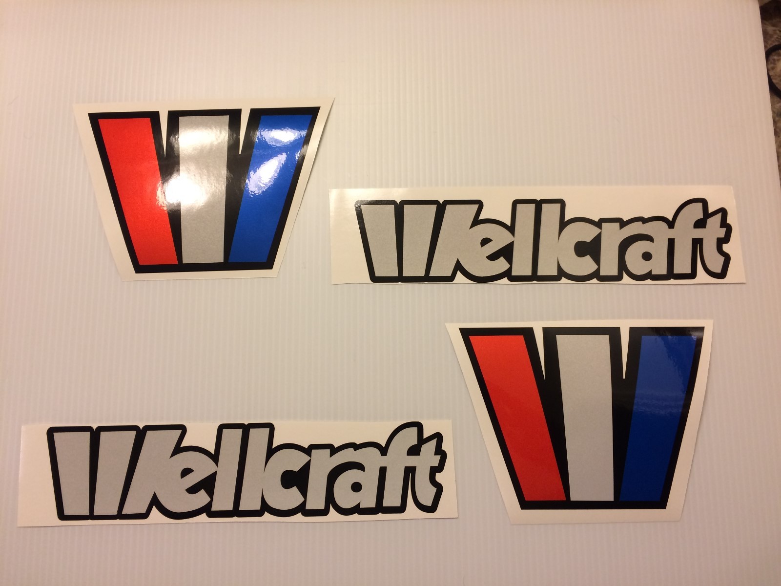 2 Wellcraft reflective Marine Vinyl boat decals stickers 4 decal SET | eBay
