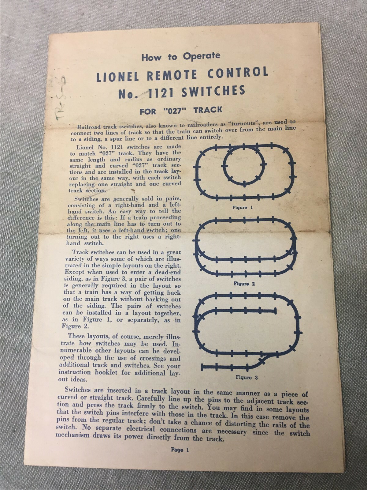 Original Lionel Train How to operate Lionel Remote Control No.1121 ...
