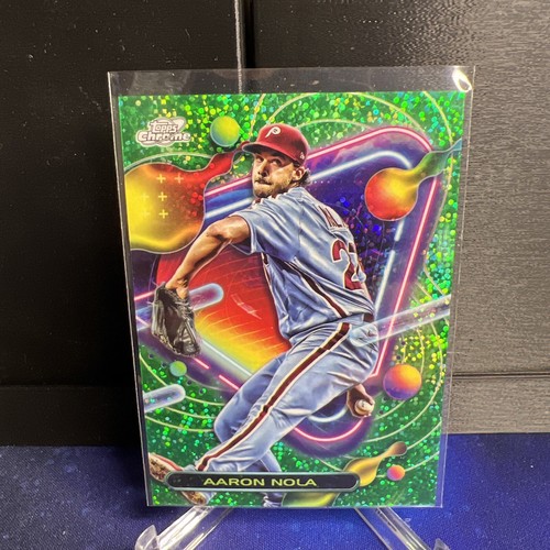Réfracteur à poussière espace vert AARON NOLA 2023 Topps Chrome Cosmic ...