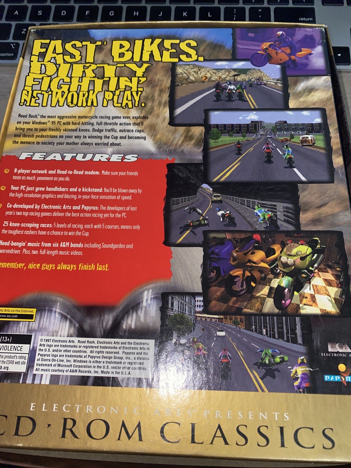 Windows 95 Road Rash EA CD-Rom Classics Big Box PC Video Game ...
