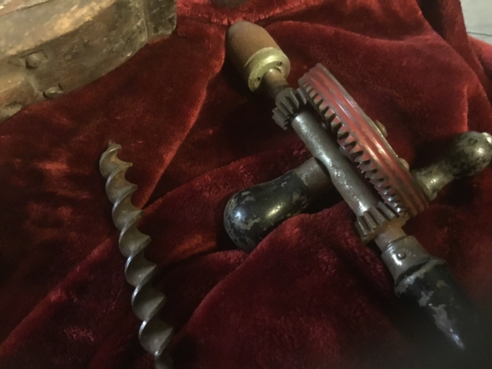 Vintage hand tool set hand crank drill scraper hammers and bit very old ...