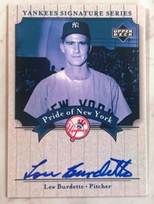 2003 Upper Deck Yankees Signature Series Autographed Baseball Card Lew ...