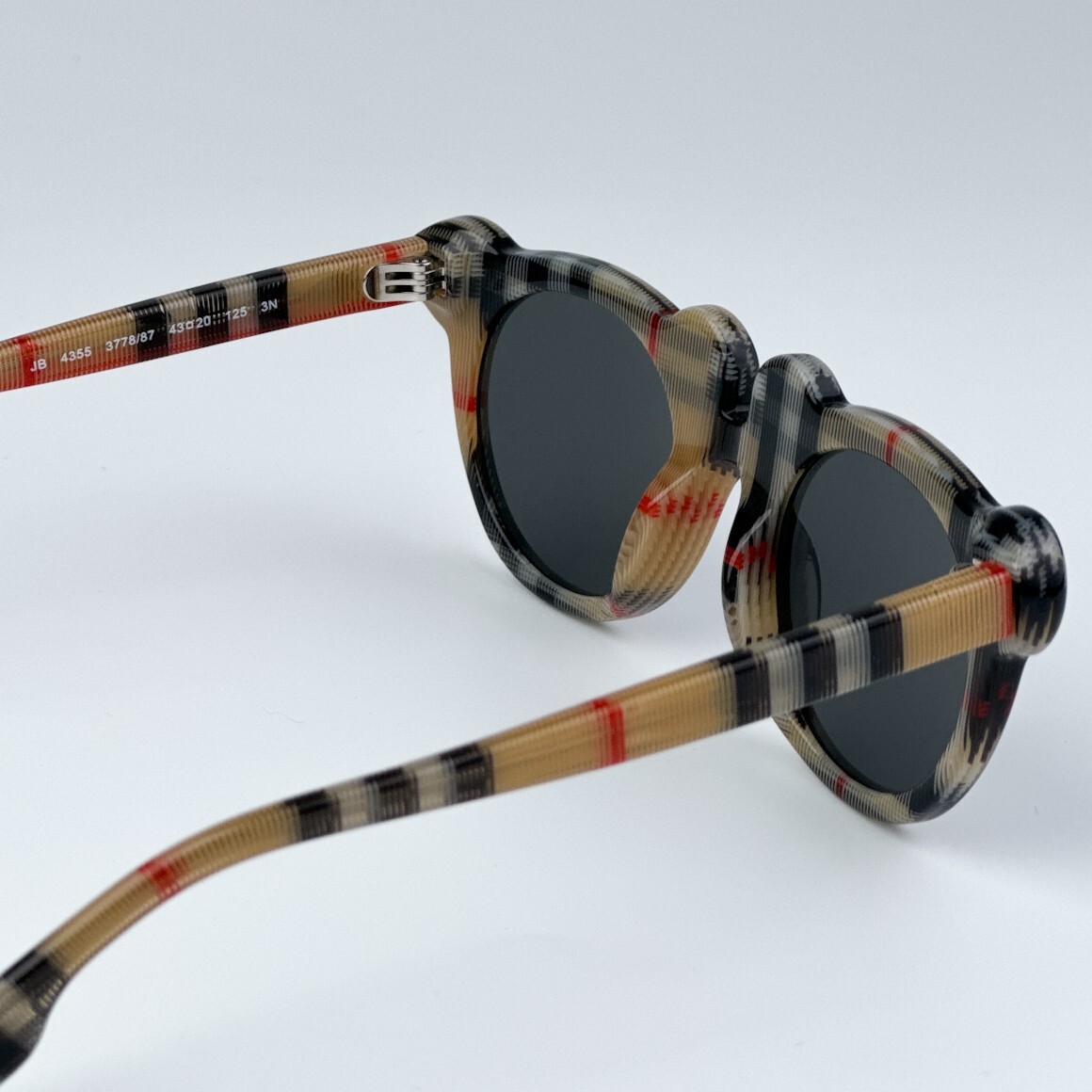 Burberry Women Sunglasses Vintage Check Dark Grey Round Burberry Women Sunglasses Vintage Check Dark Grey Round