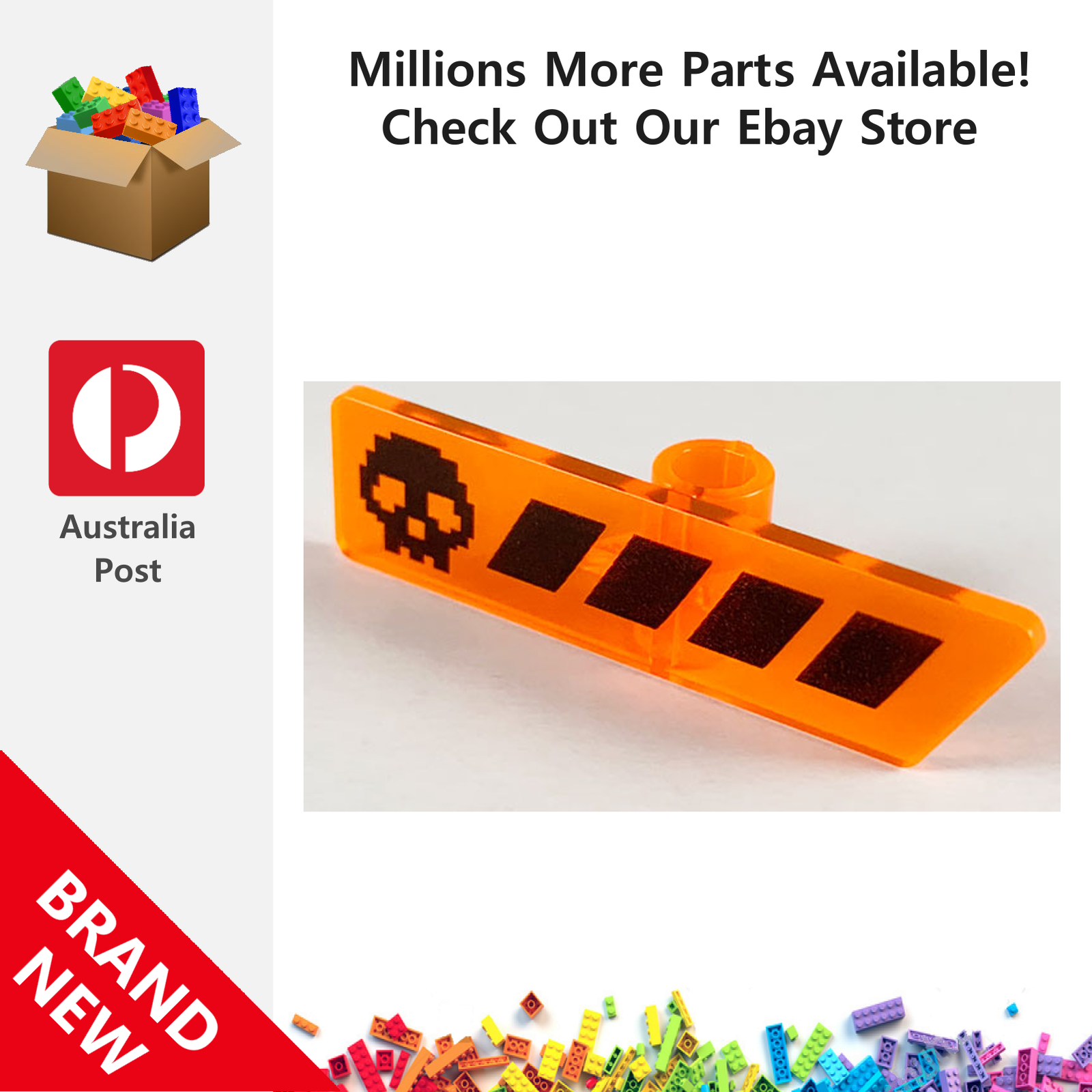 Genuine LEGO™ Transparent Neon Orange Minifigure Gameplayer Label with ...