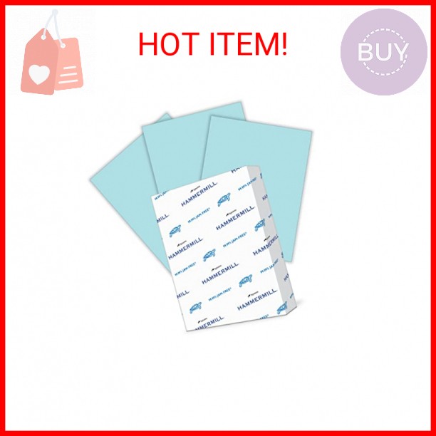 Hammermill Colored Paper, 24 lb Blue Printer Paper, 8.5 x 11-1 Ream ...