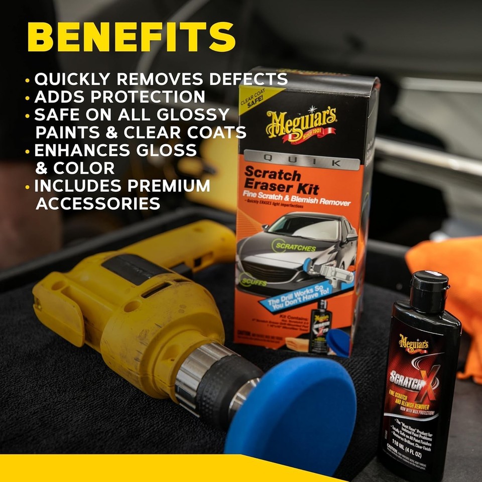 Meguiar’s Quik Scratch Eraser Kit, Car Scratch Remover for Fixing ...