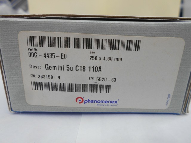 HPLC Column Phenomenex Gemini C18 4.6 X 250 Mm 5 Um 00g-4435-e0 for ...