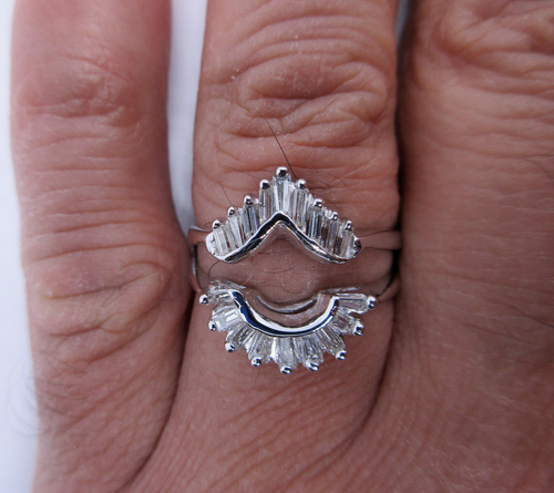14K Gold Solitaire Enhancer Diamond Ring Guard Wrap Dia=.75 F-VS1 Value ...