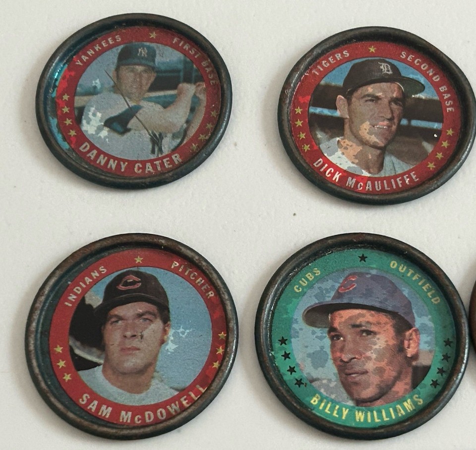 Lot Of (6) Vintage 1971 TOPPS BASEBALL COINS Billy Williams, Tony Perez ...
