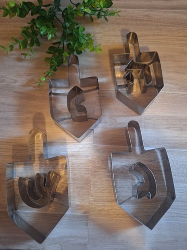 Set of 4 Large Hanukkah Dreidel Tin cookie cutters, Baking, Religious ...
