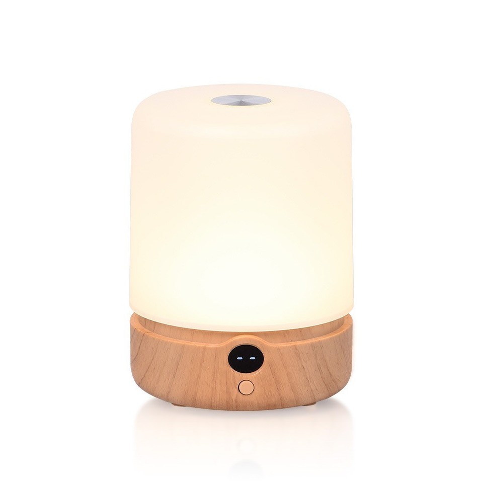 Digital Timer Display LED Bedside Lamp 9 Colors Wood Grain Table Lamp ...