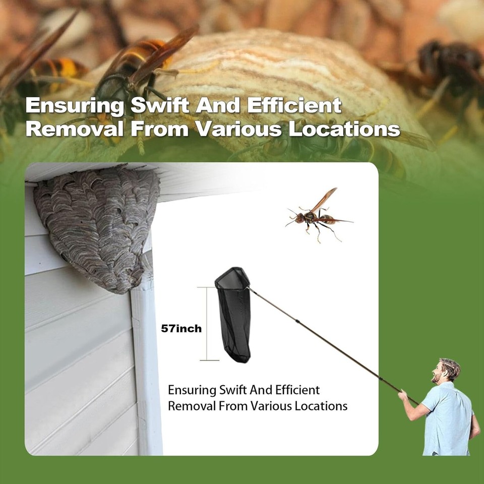 Wasps, Hornets Nest Scraper - Killer Tool with Bee Trap Bag & Stick ...