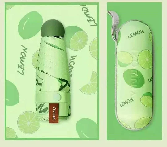 Cute Fruit Pattern Mini Sun Rain Umbrella Pocket Small Lightweight ...