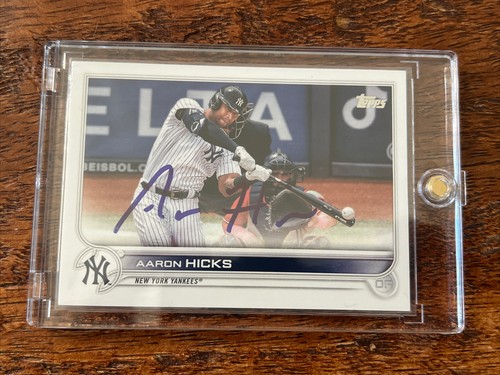 Aaron Hicks IP Signed Topps Card Psa Dna Coa Yankees Autographed | eBay