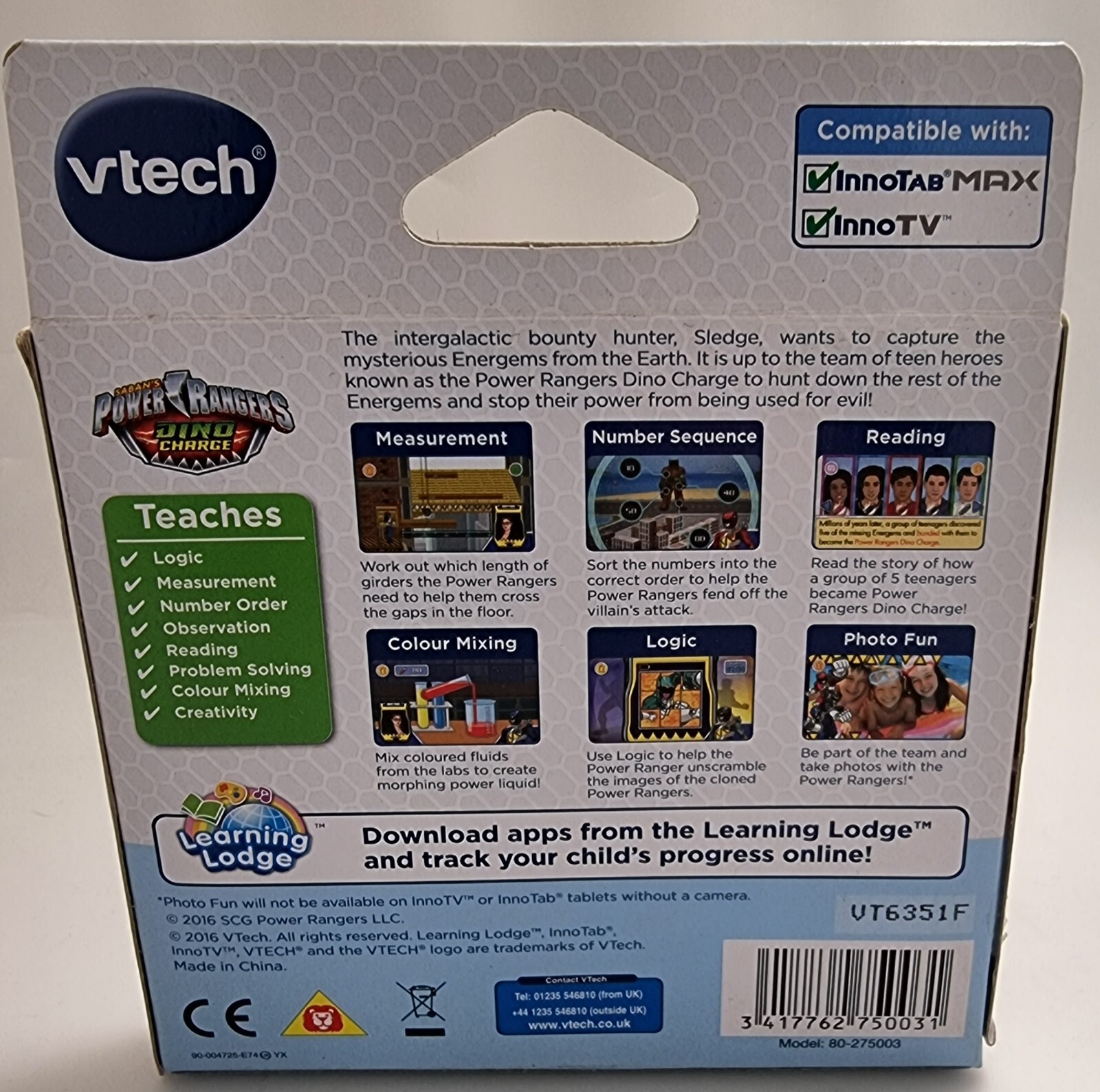 VTech 275003 Inno Tab Power Rangers Maths 4-6 Years InnoTab for sale ...